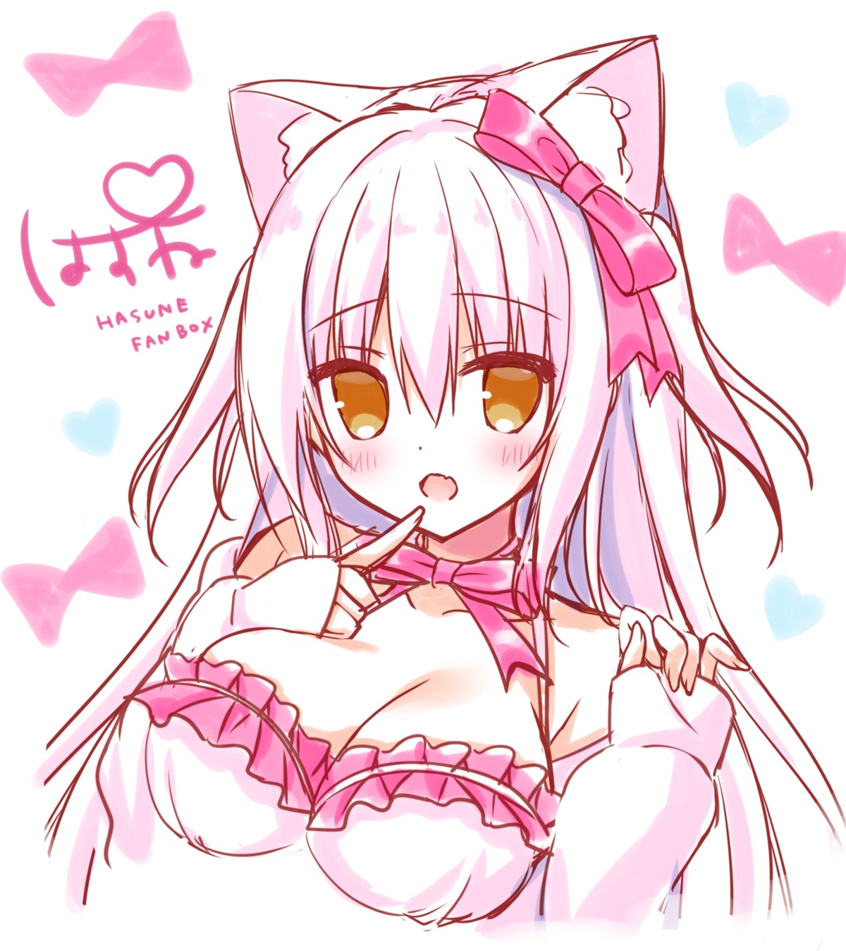 hasune animal ears cleavage nekomimi | #670010 | yande.re